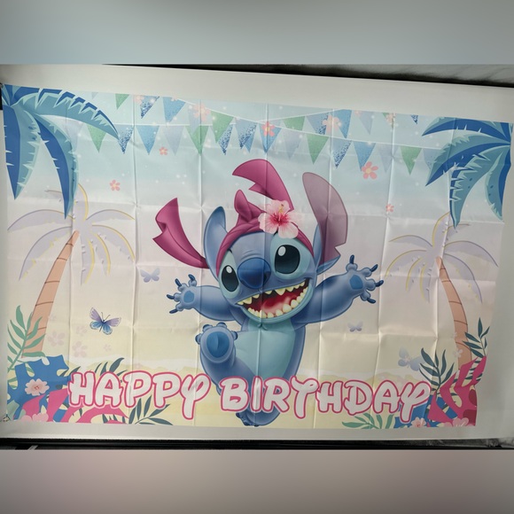 Party Supplies | Stitch Happy Birthday Backdrop Banner 5x3ft | Poshmark